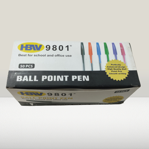 [HBW] 9801 Ball Point Pen black ink 50pcs/box | Shopee Philippines