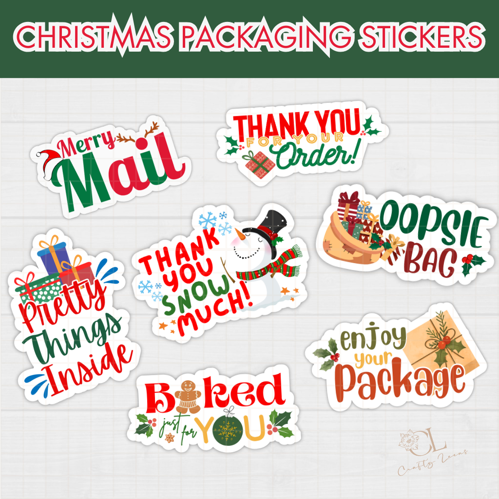 Christmas Packaging Label Sticker for Small Business, Holiday Stickers ...