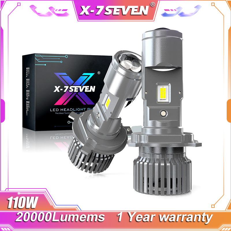 X-7SEVEN h4 projector headlight Luminos Series 110W 20000Lumens 6500K ...