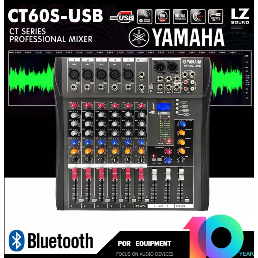 YAMAHA 6 Input Channels CT-60S Mixer Sound System with Bluetooth Mixer ...