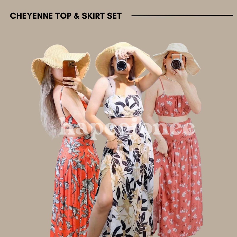 HAPEE JONEE - CHEYENNE GARTERIZED STRING TOP AND MAXI SKIRT WITH SLIT ...