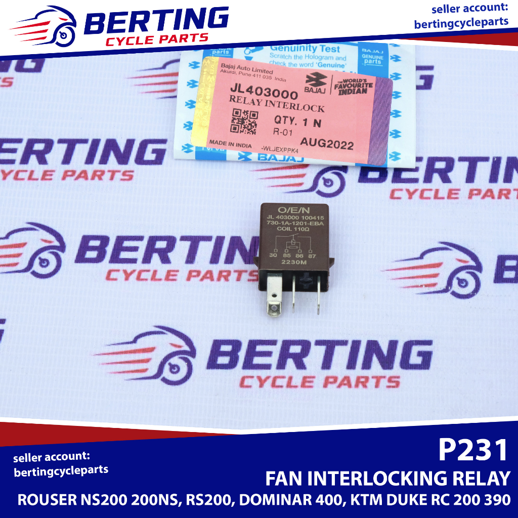 FAN INTERLOCKING RELAY Rouser NS200 200NS RS200 Dominar 400 KTM Duke RC ...