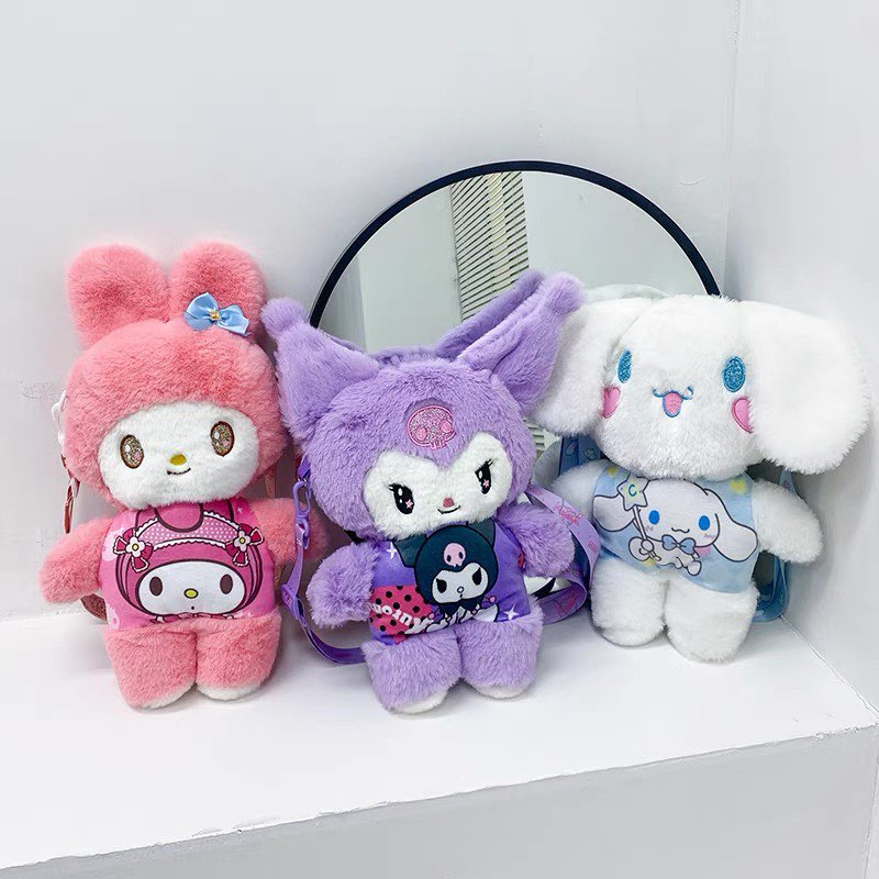 KF Sanrio Cinnamoroll Kuromi My Melody Plush Backpack Doll Shoulder ...