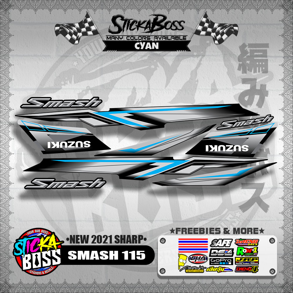 SMASH 115 STOCK DECALS ( NEW 2021 SHARP )【WITH FREEBIES】 | Shopee ...