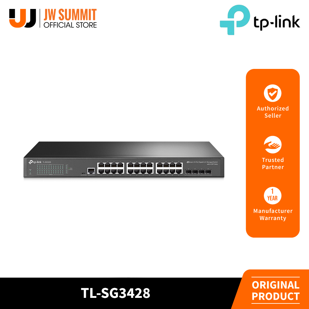 TP-Link TL-SG3428 JetStream 24-Port Gigabit L2+ Managed Switch with 4 ...