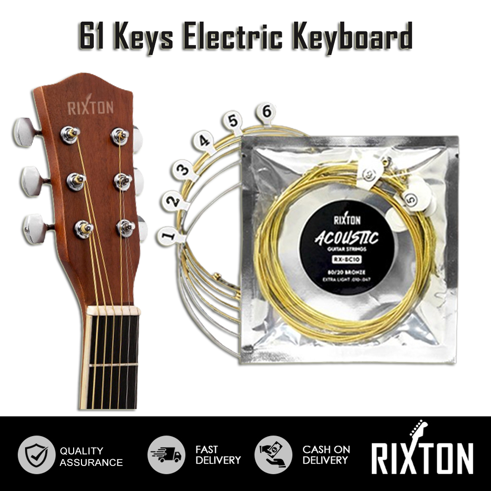 Rixton RX-BC10 Acoustic Guitar String Set Brass Phosphor Bronze Musical ...