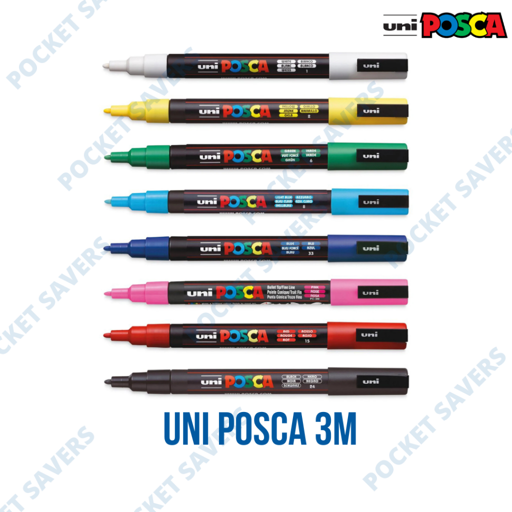 UNI POSCA Acrylic Paint Marker PC3M 0.9 - 1.5 mm Medium Bullet Tip ...