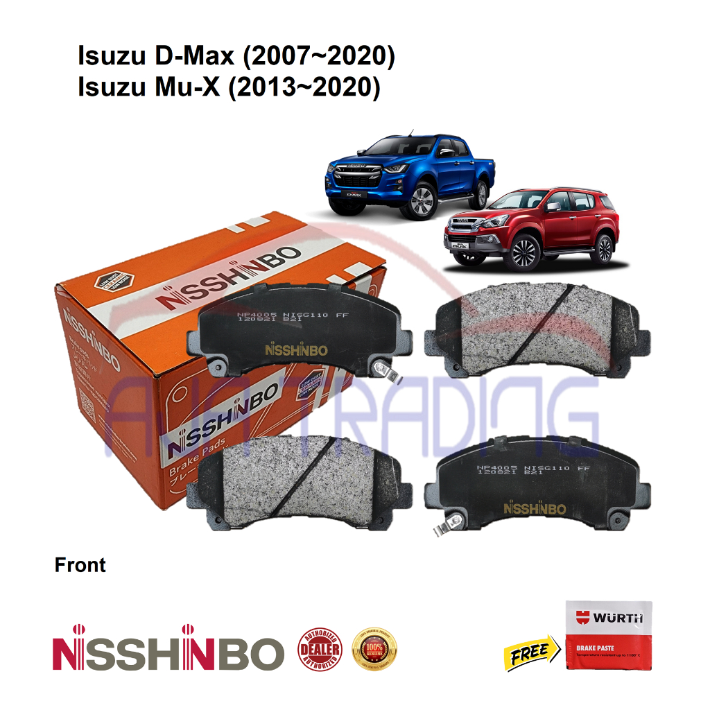 Genuine Nisshinbo Front Brake Pads for Isuzu D-Max (2007-2020), Isuzu Mu-X (2013-2020) | Shopee ...