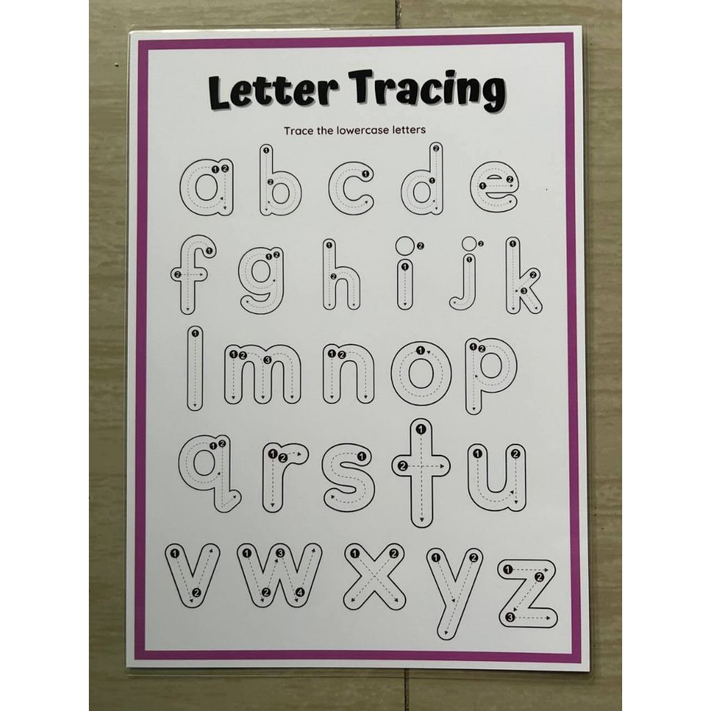 Educational learning materials for kids Laminated A4 Size Chart TRACING ...