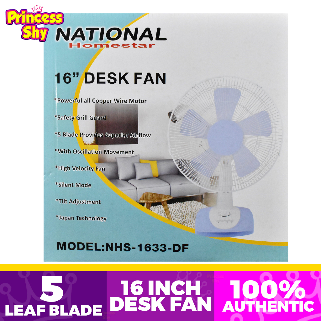 National Homestar 16-inch 5-Leaf Blade Desk Fan w/ Timer | Shopee ...