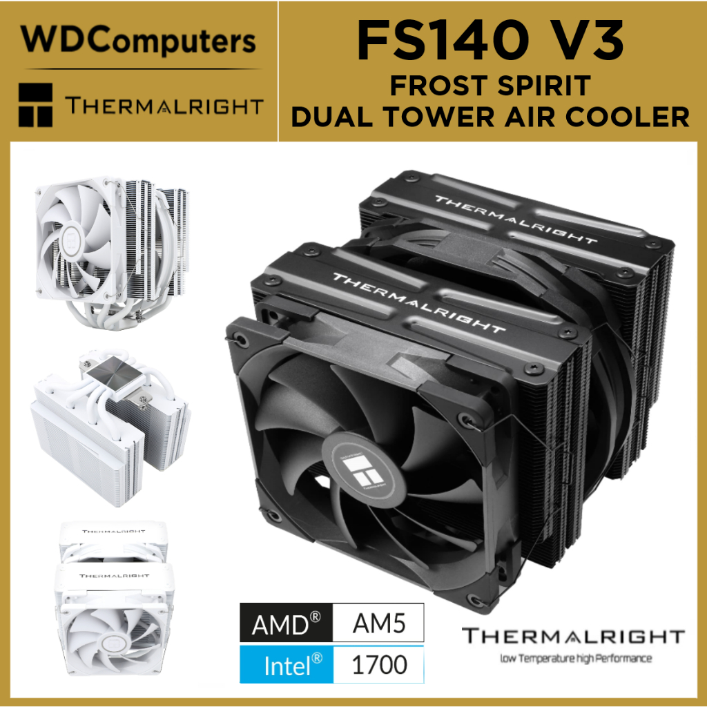 Thermalright Frost Spirit V3 FS140 V3 CPU Cooler 140mm Dual Towers, for AM4 AM5 INTEL 115x 1200 ...