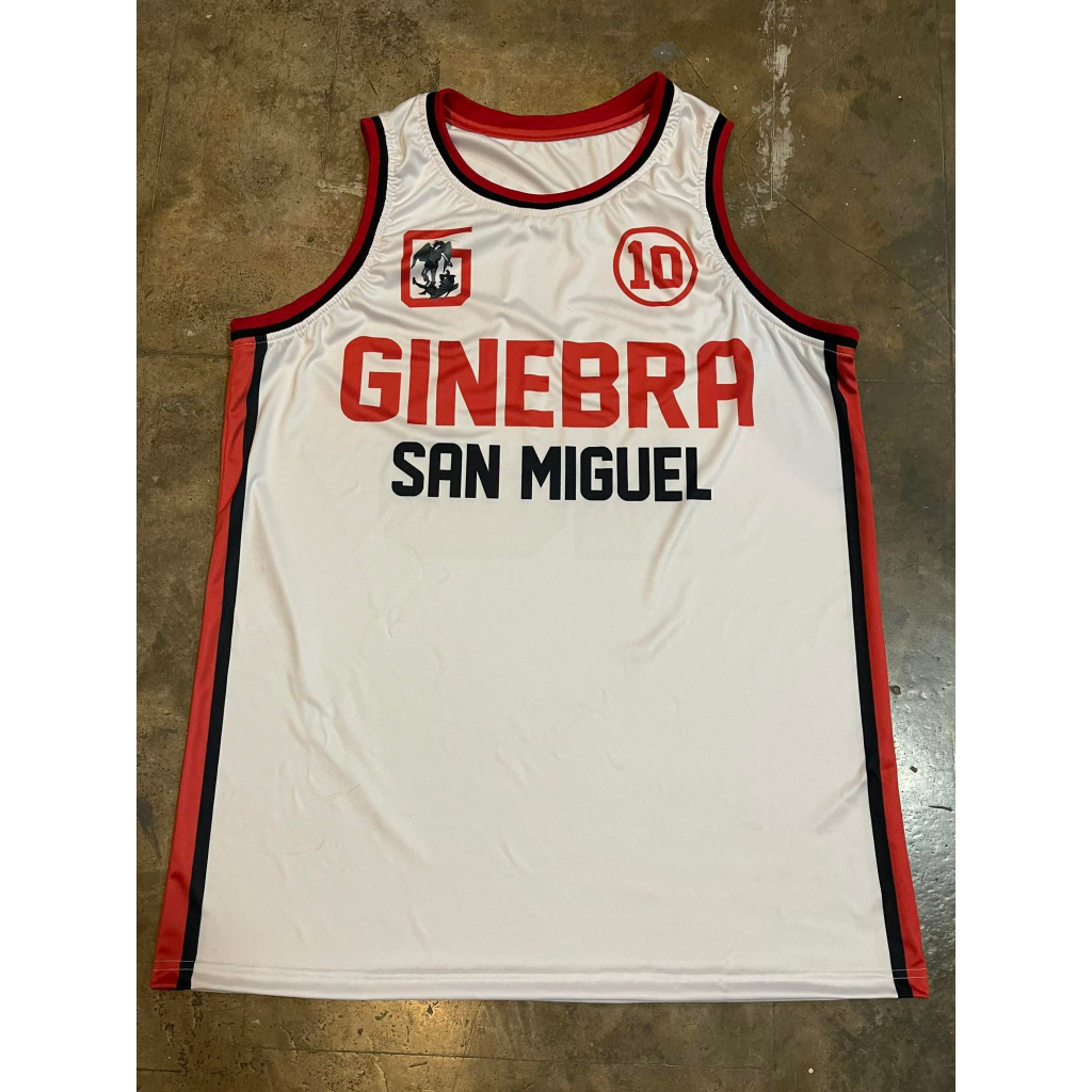 PBA RETRO JERSEY | GINEBRA SAN MIGUEL WHITE ED DUCUT #10 JAWORSKI #7 ...