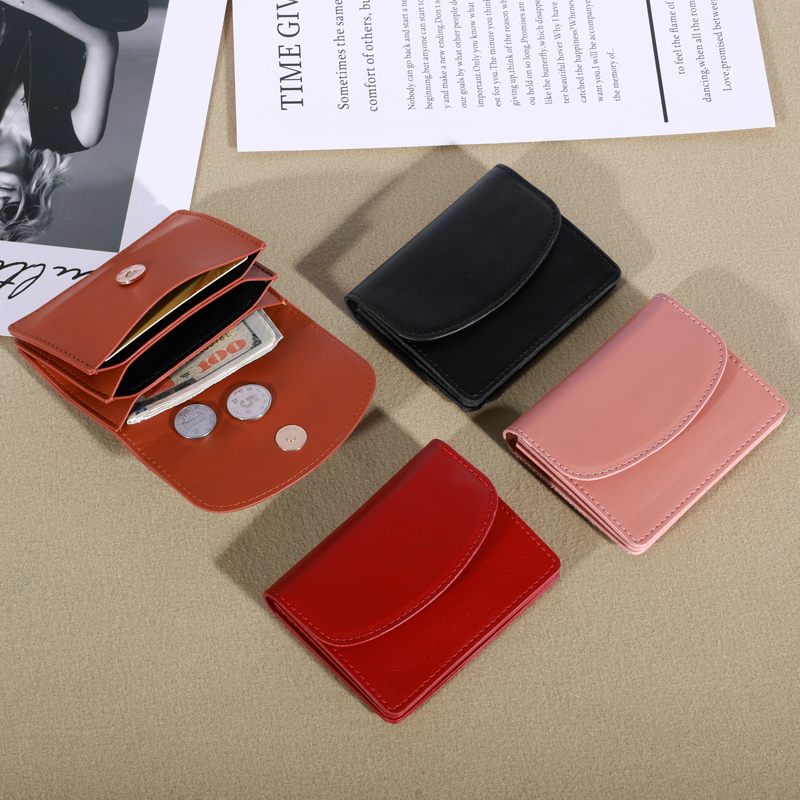 Mumu 1082 Woman Wallets PU Leather Simple Solid Color Wallet For Women ...