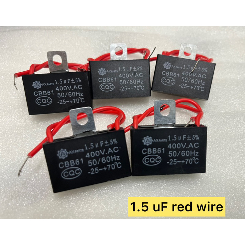 JBV-ELECTRIC FAN CAPACITOR 1.5uF/2uF 400v 2red wire | Shopee Philippines