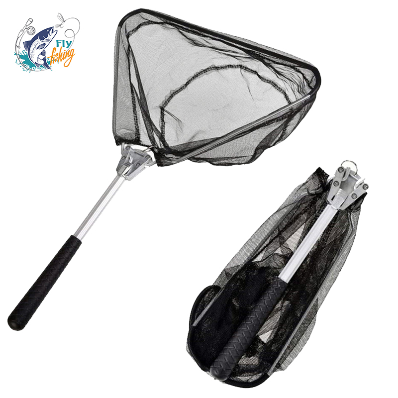 Folding Fishing Net Stainless Steel Retractable Big Fish Net 3M Pole ...