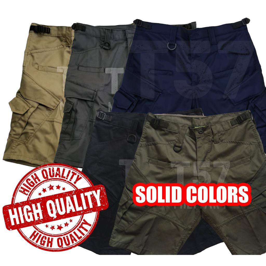 10 Pocket Tactical Shorts (Solid Colors) High Quality Thick Material ...