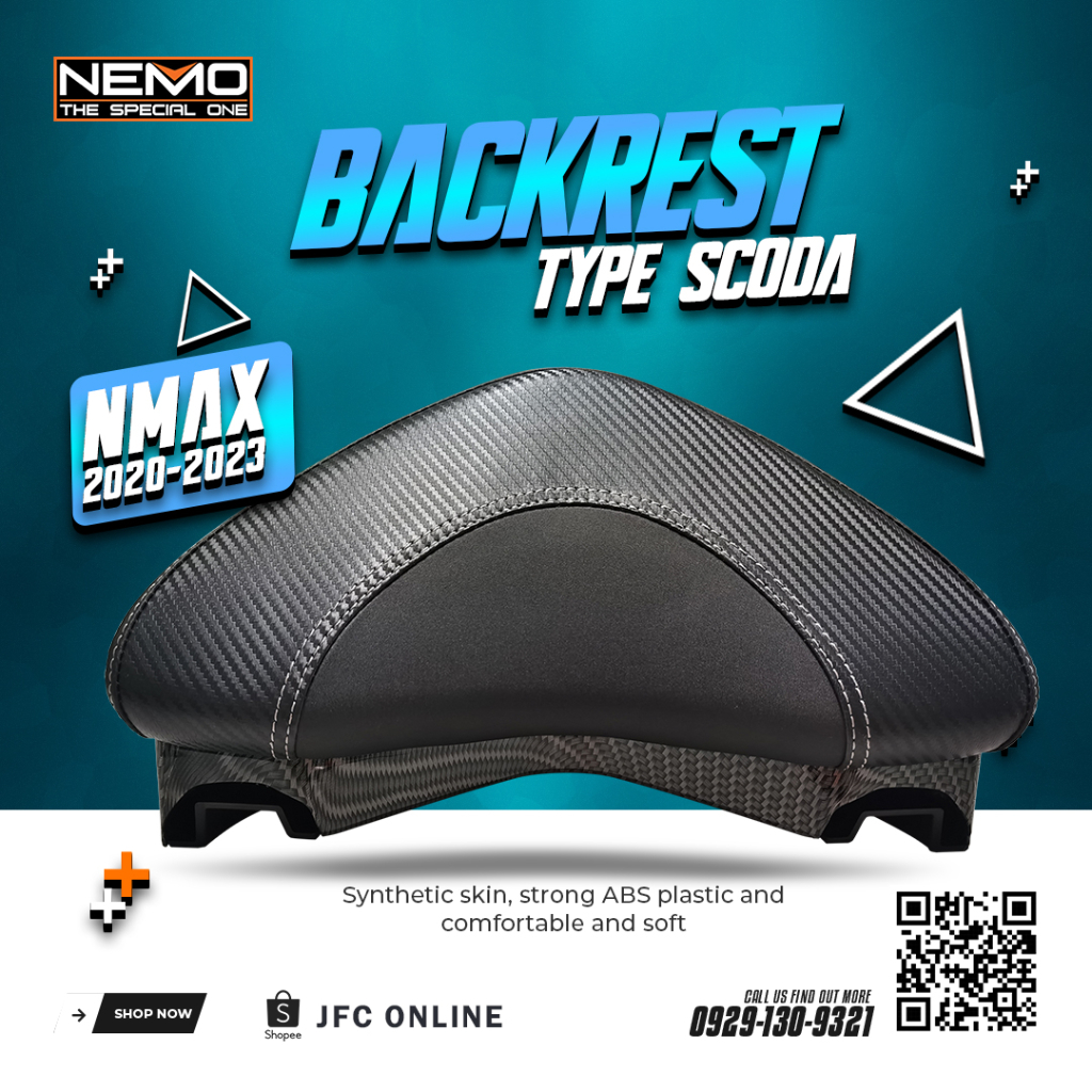 NEMO BACKREST TYPE SCODA ABS PLASTIC NMAX V2/V2.1 | Shopee Philippines