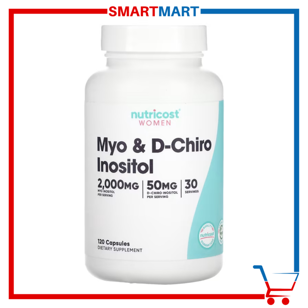 Nutricost Women Myo & D-Chiro Inositol 2000 mg Myo 50 mg D-Chiro 120 ...