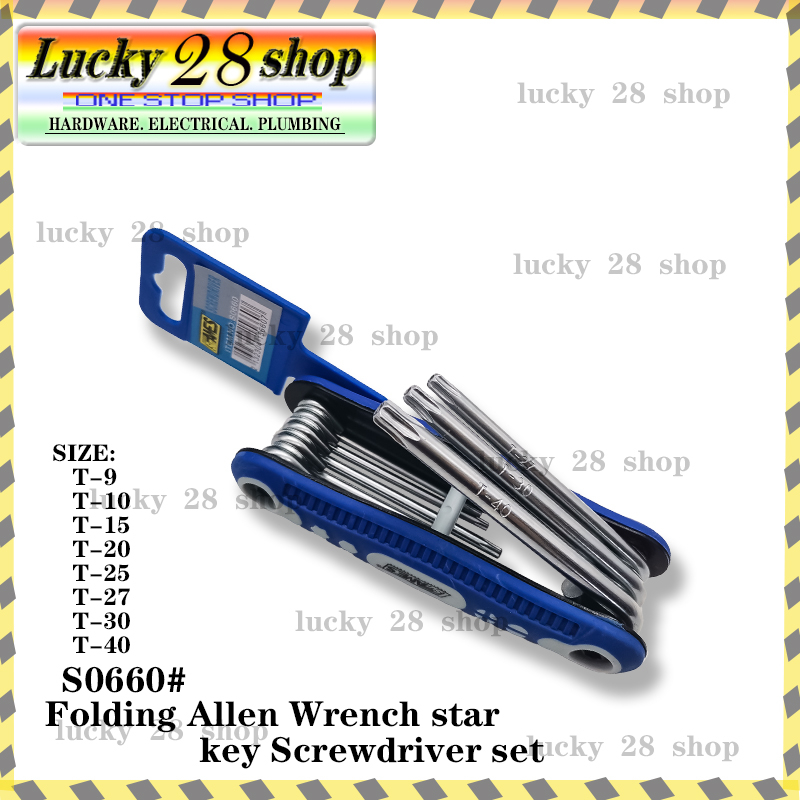 ALLEN WRENCH STAR KEY FOLDING SCREWDRIVER SET | Shopee Philippines