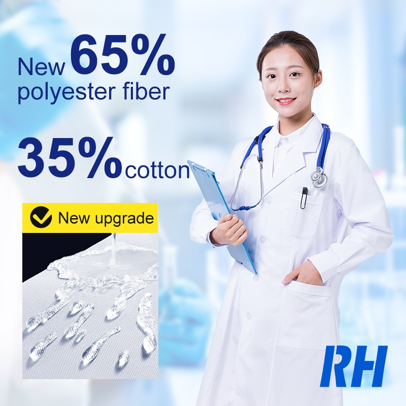 Doctor Coat White Lab Gown White Lab Coat Long Sleeve Laboratory Gown ...