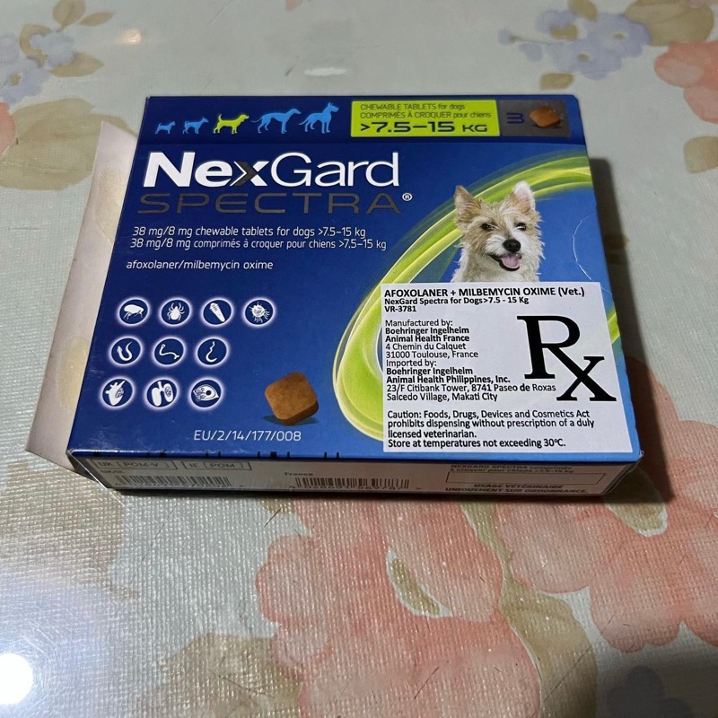 Nexgard Spectra Chewable for Dog Deworm and Anti Tick and Fleas 7.5kgs ...