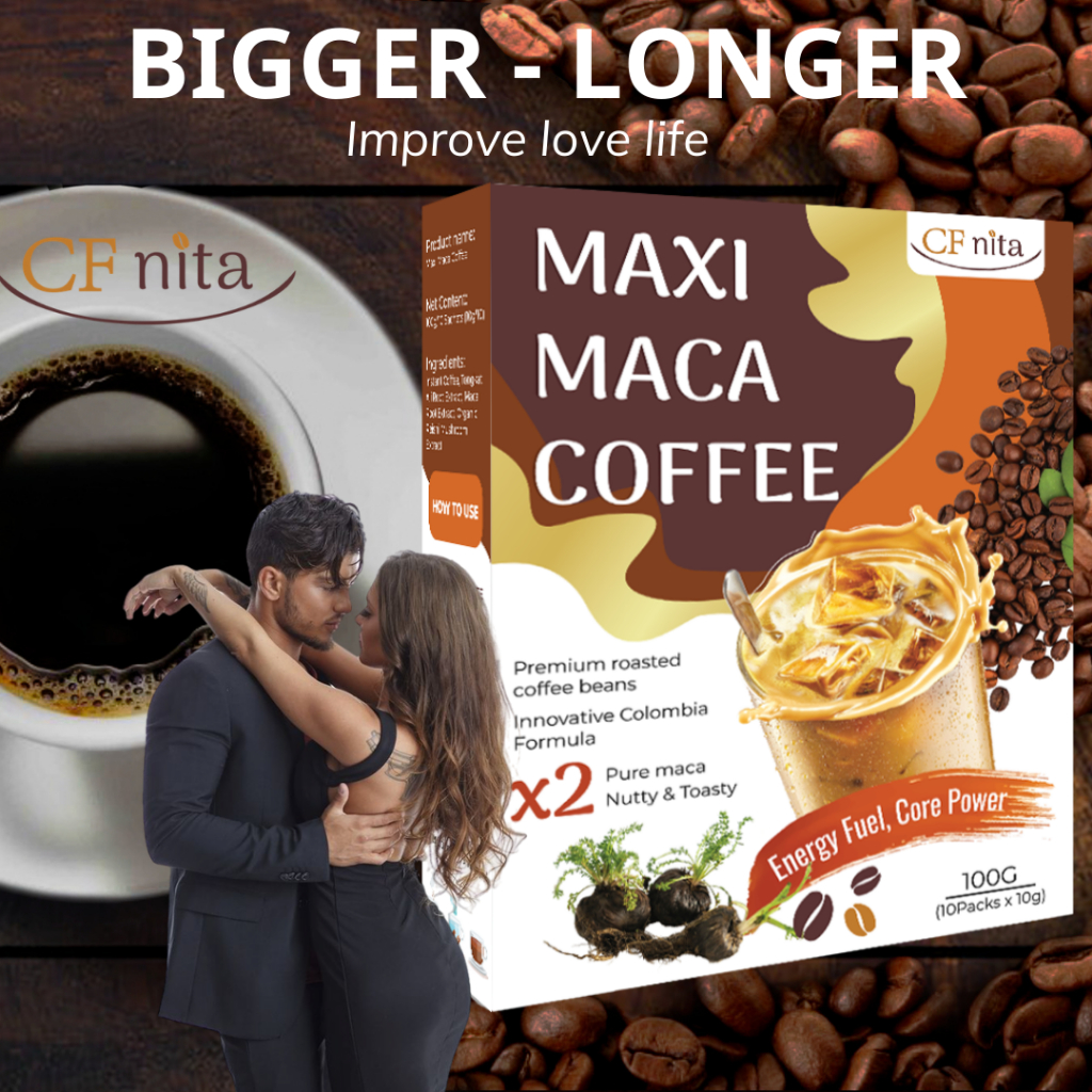 [CF nita] Maxi Maca Coffee Improve Love Life x2 Pure Maca Premium Roasted Coffee Beans Bigger ...