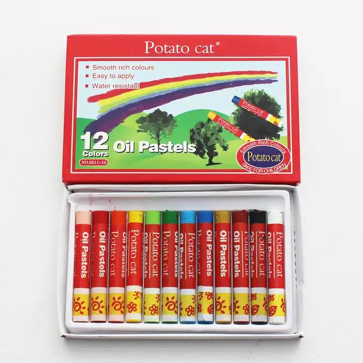 KM 12 Colors Oil Pastel Non-toxic Drawing Kids Oil Pastel Crayon Set ...
