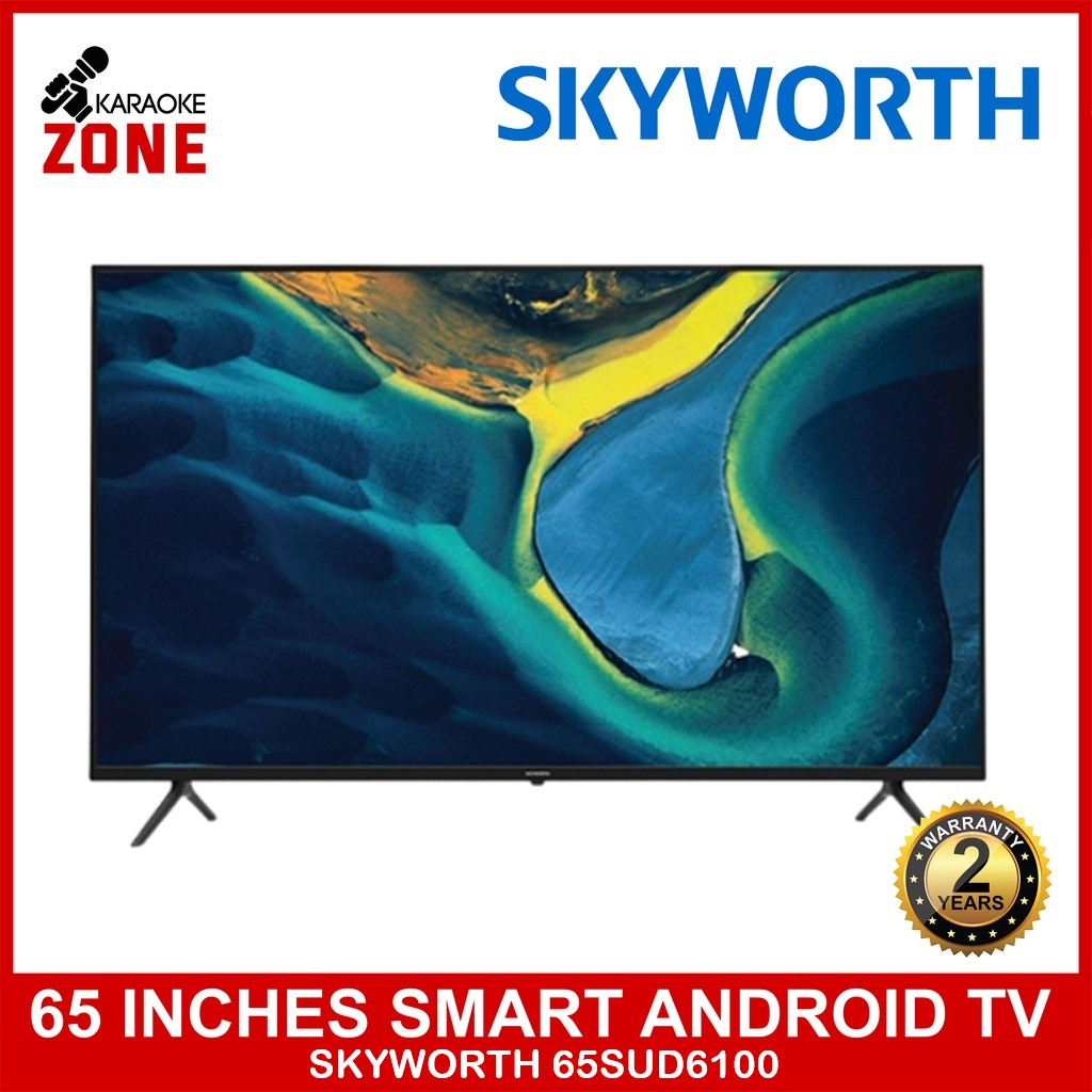 Skyworth 65SUD6100 / Smart Android Led TV / 65 inch / Google Assistant / wall bracket / Skyworth ...