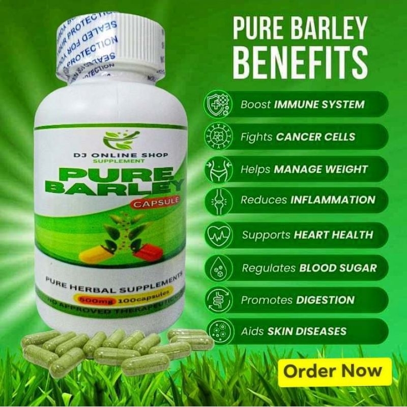 Pure Barley Capsule 500mg for [Diabetes,Stone Breaker,Lost weight,UTI ...