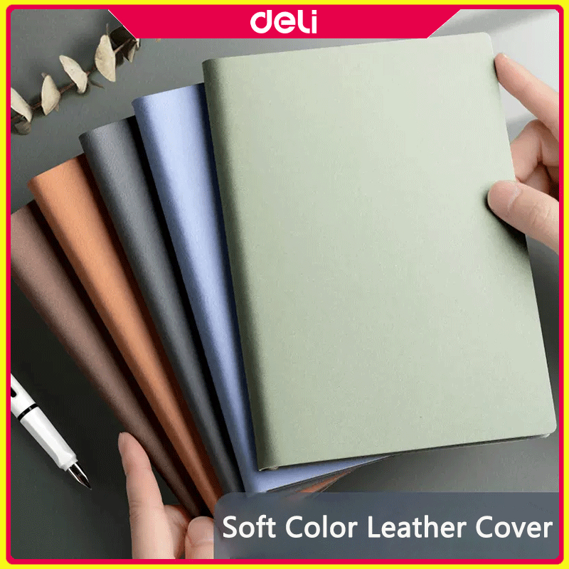 Deli A5 Leather Notebook Waterproof Writing Notebooks For College ...