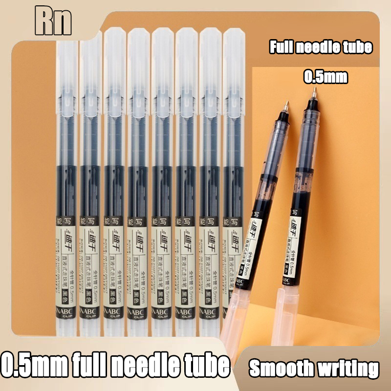 RN 0.5mm quick dry straight liquid pen ball pen writing black pen ...