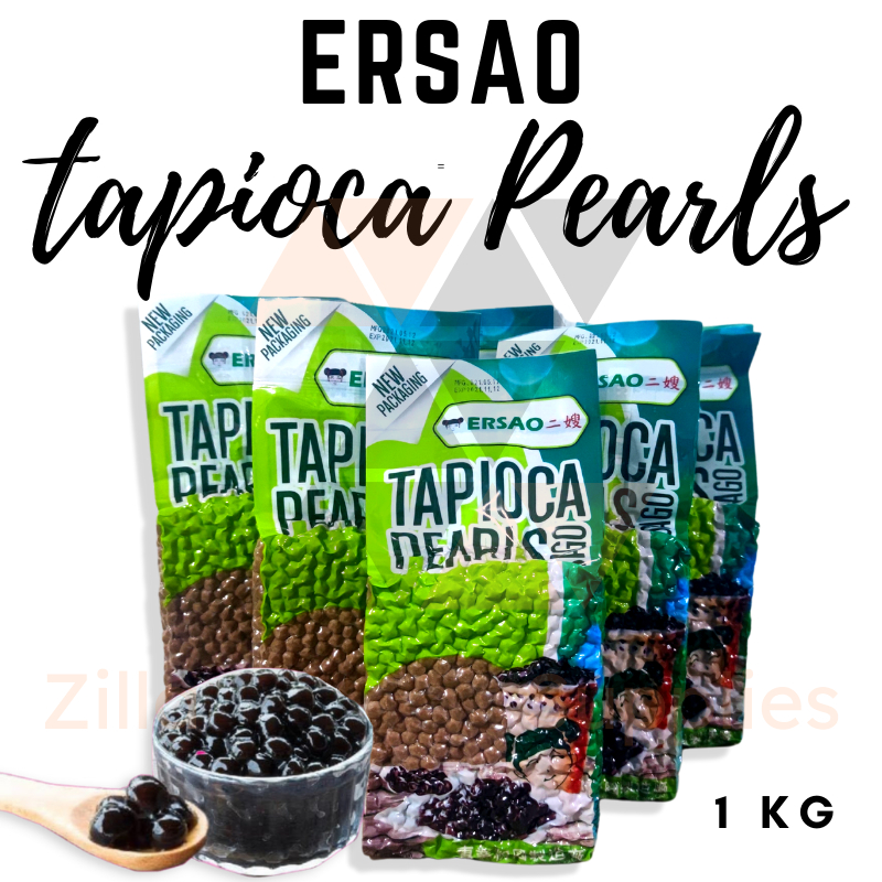 Ersao Tapioca Black Pearl Regular 1kg for Milktea, Milk Tea, Shakes and ...