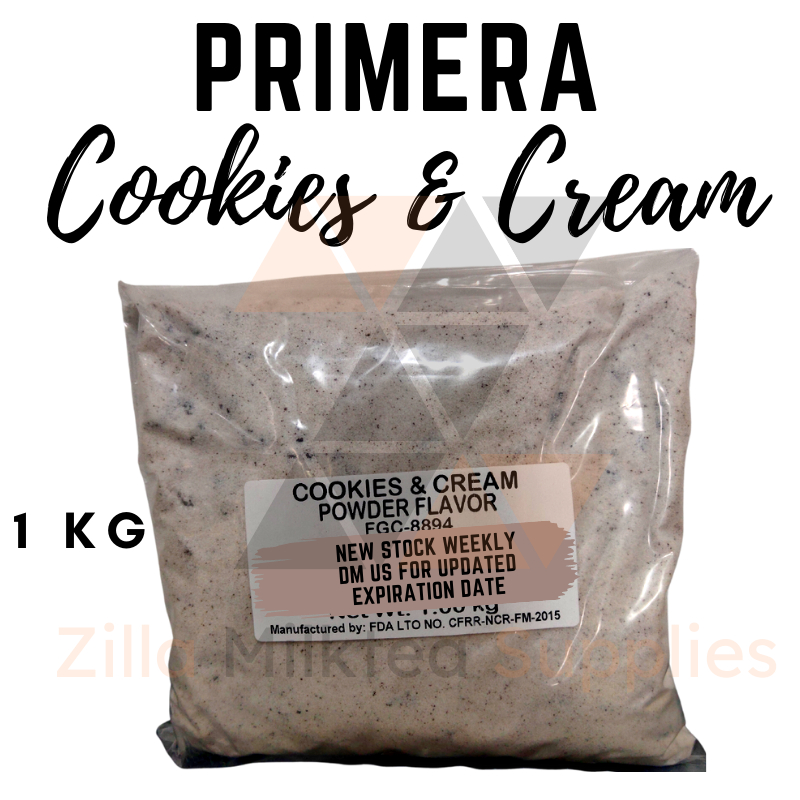 Primera Cookies and Cream Premium Powder Flavor 1kg for Milktea, Milk ...