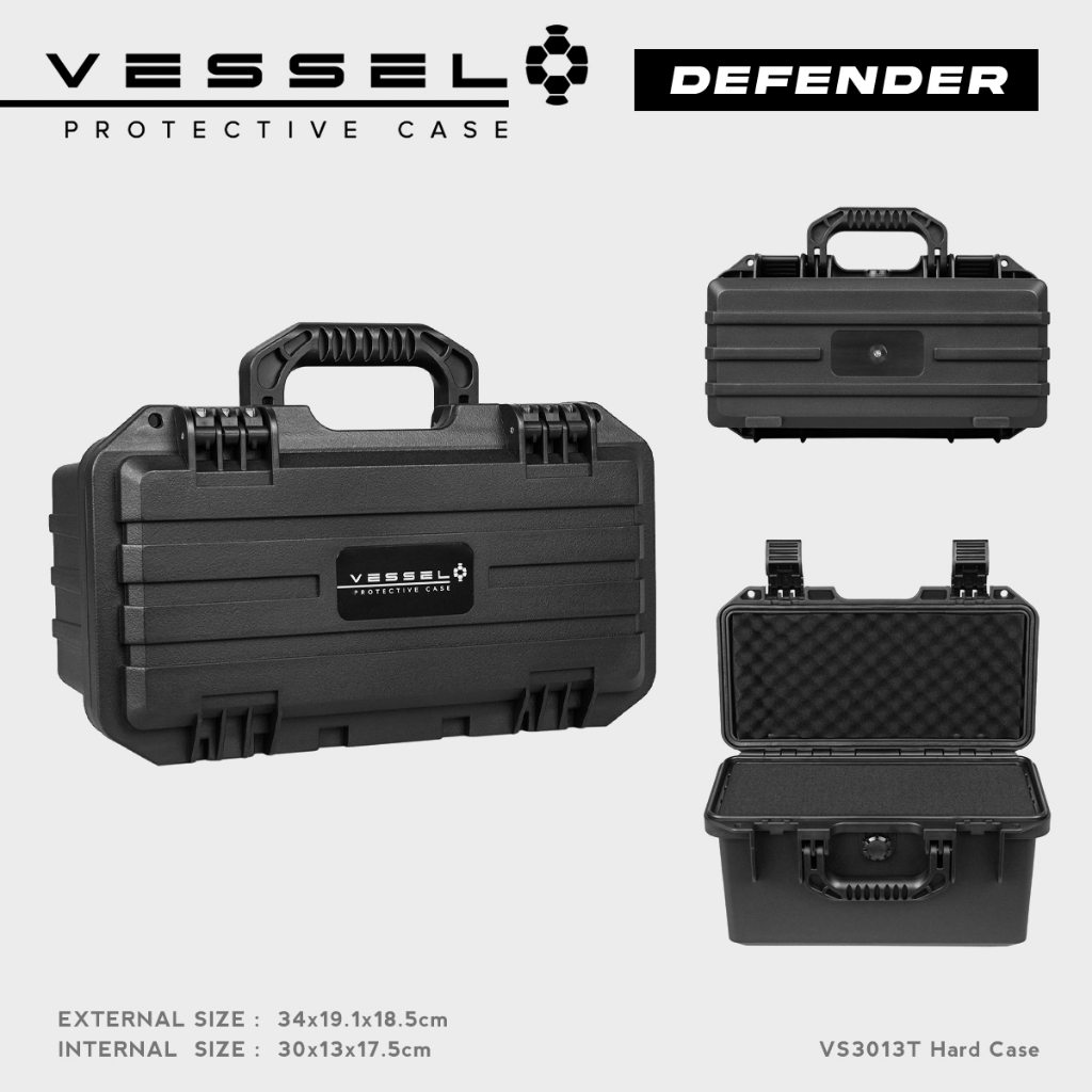 VESSEL DEFENDER VS3013T Portable Hard Case Waterproof for Photography ...