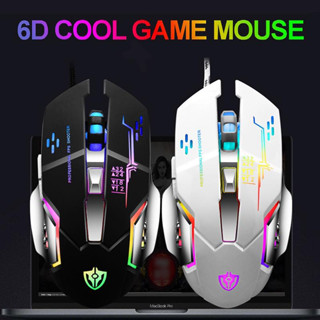 RGB Mechanical Wired Gaming Mouse 4000 DPI USB Mice With 6 Buttons ...