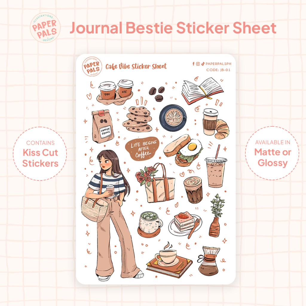 Coffee Shop Stickers, Cafe Stickers, Cute Girl Stickers, Planner ...