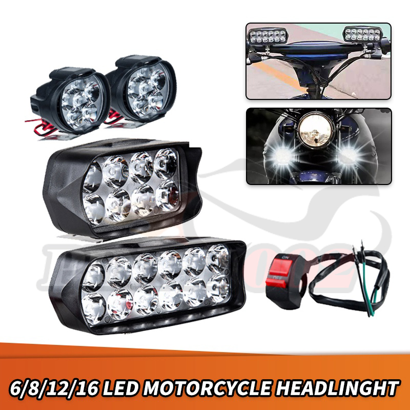 Motorcycle External LED Spotlight 6 LED 8W 5700 ~ 6200K Light + Small ...