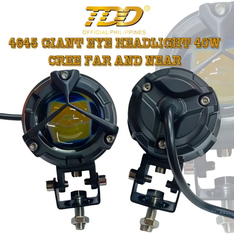 TDD GIANT EYE MINI DRIVING LIGHT WITH RELAY AND SWITCH SET (40w) CREE ...