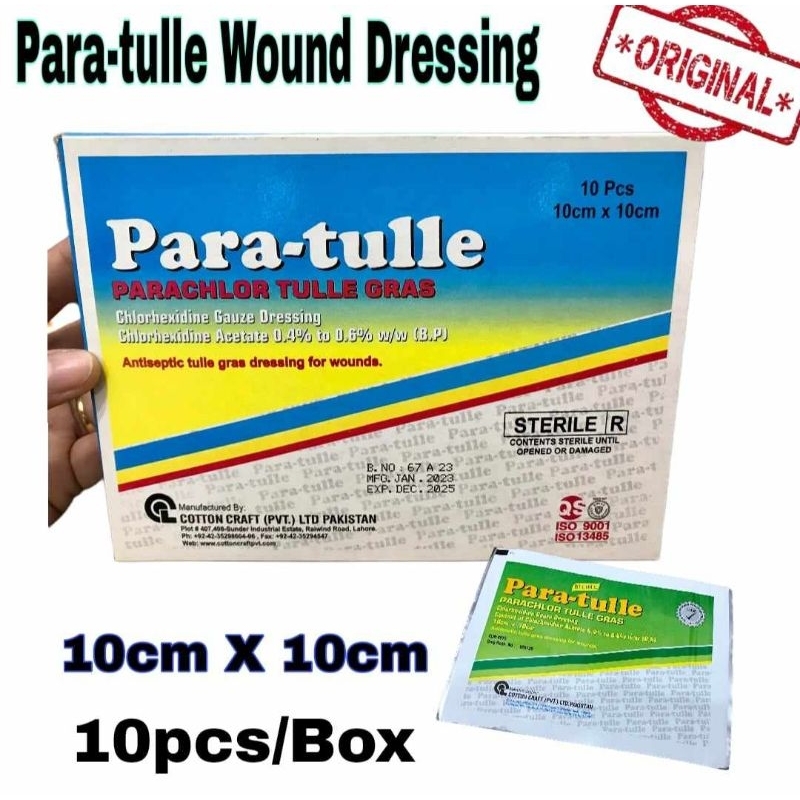 Para Tulle Gauze Dressing for wounds (10cm X10cm) Wound Dressing 10pcs ...