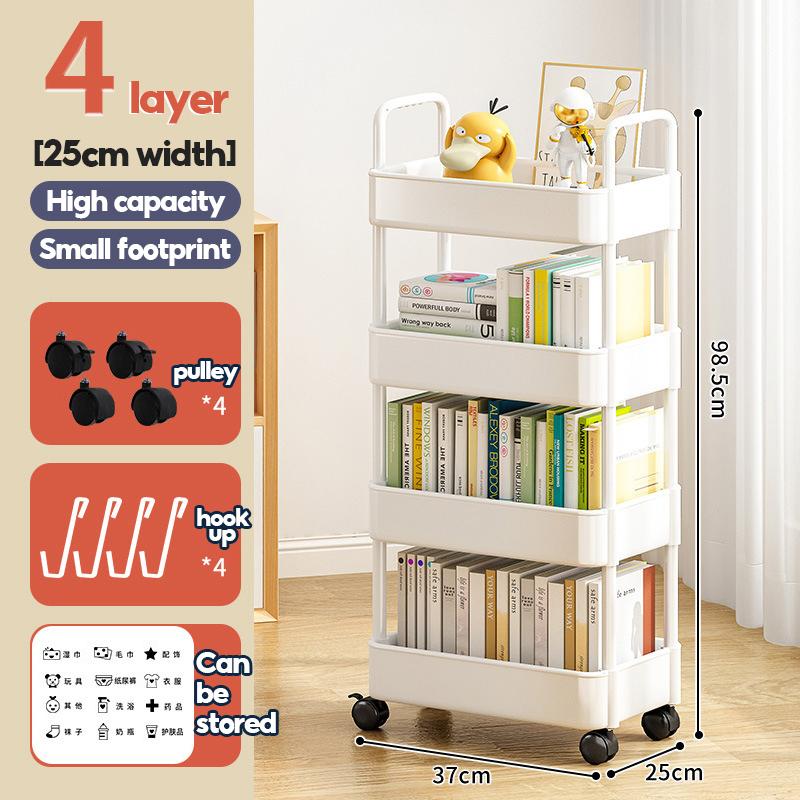 3Tier Kitchen Utility Trolley Cart Shelf Storage Rack Organizer with ...