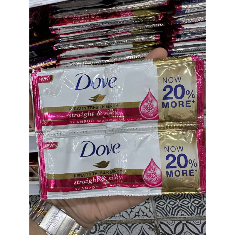 Dove Keratin Tri-Silk Serum Straight and Silky Shampoo 12ml x 6 ...