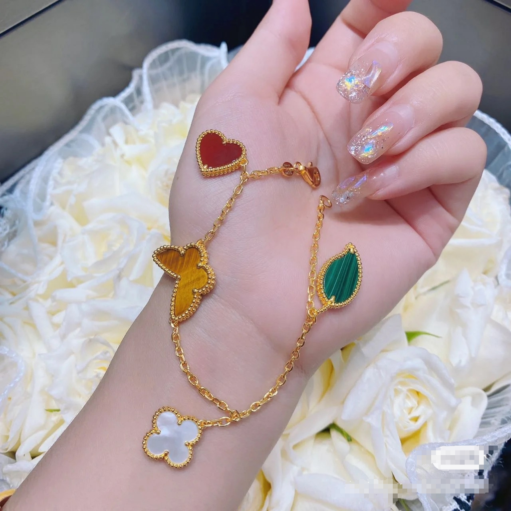 17k gold Van Cle*ef & Ar*pels VC**A LUCKY bracelet female | Shopee ...