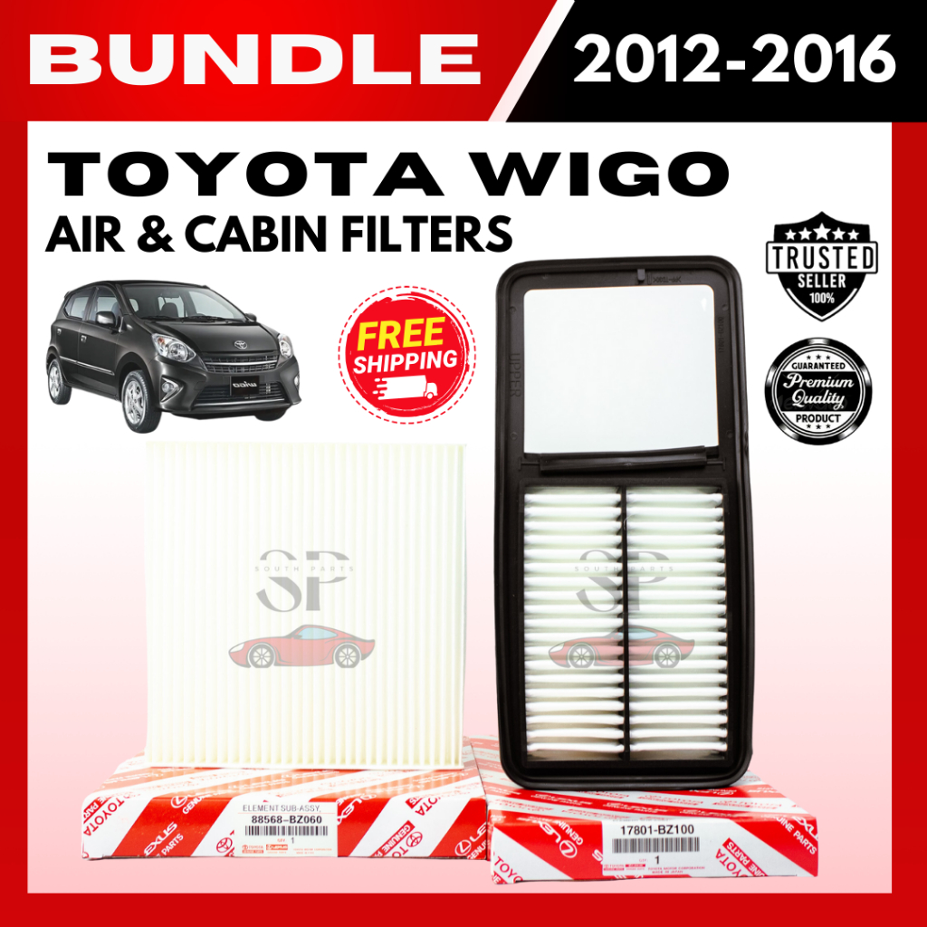 BUNDLE SALE! AIR & CABIN FILTERS for TOYOTA WIGO (2012-2016) (88568 ...