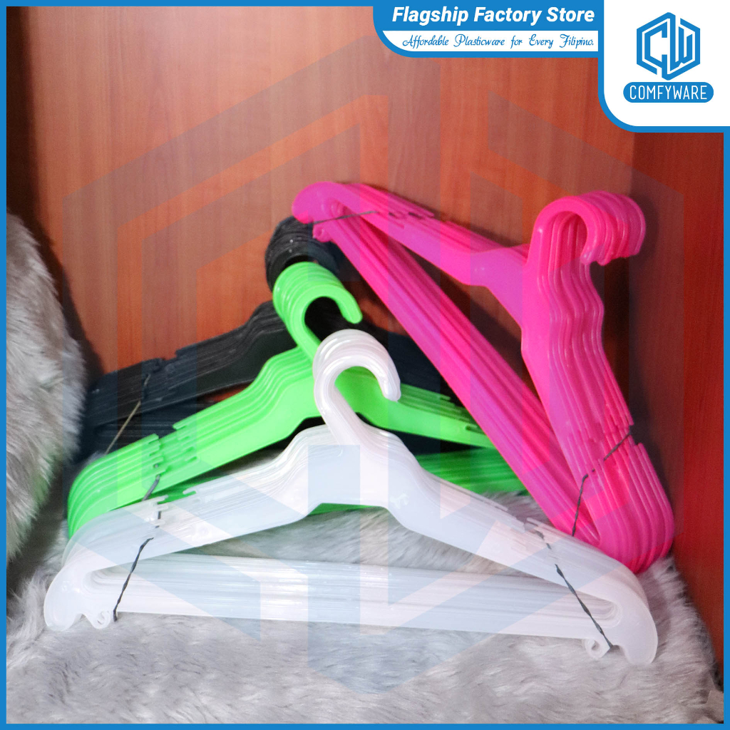 (One Dozen) Standard 16.7 Inches Flat Hanger Adult Size Clothes Hanger ...