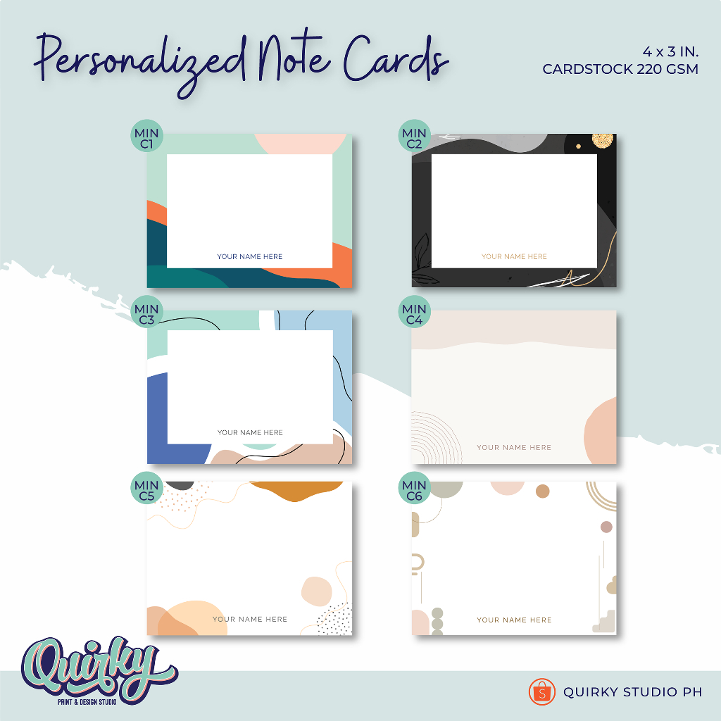 Personalized 4x3 Note Cards | Flat Cards - All Occasion | Shopee ...