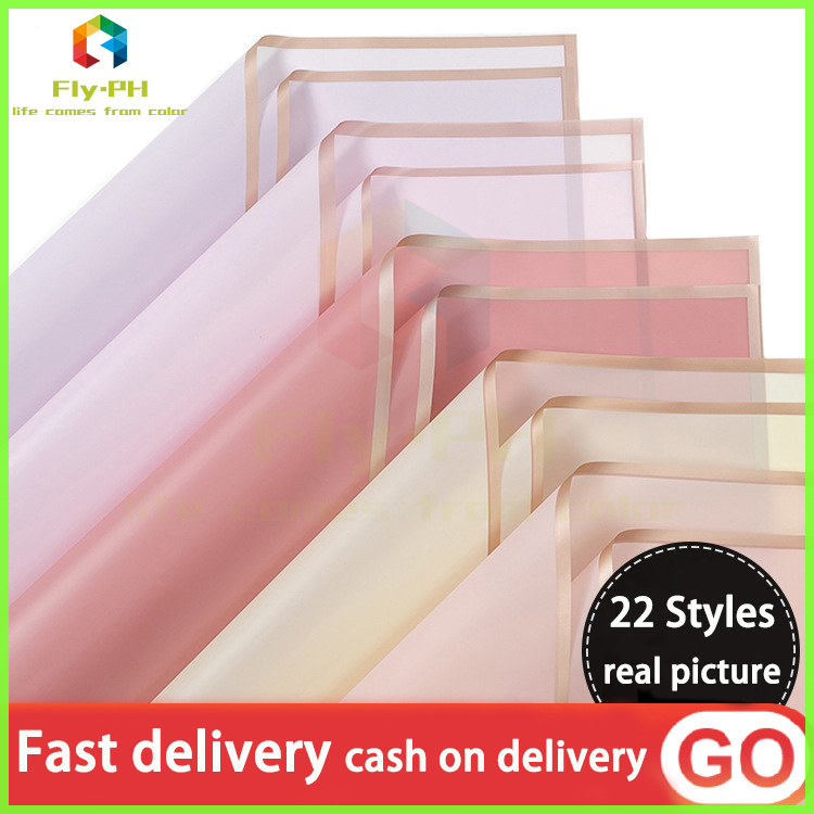 【20pcs】Flower wrapping paper Gift wrapping paper Gold edge jelly ...