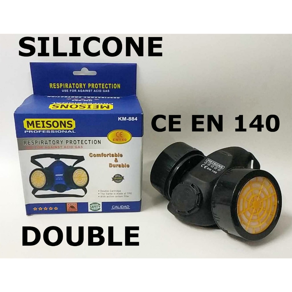 SILICONE DOUBLE FILTER GAS MASK CHEMICAL DUST MASK INDUSTRIAL ...