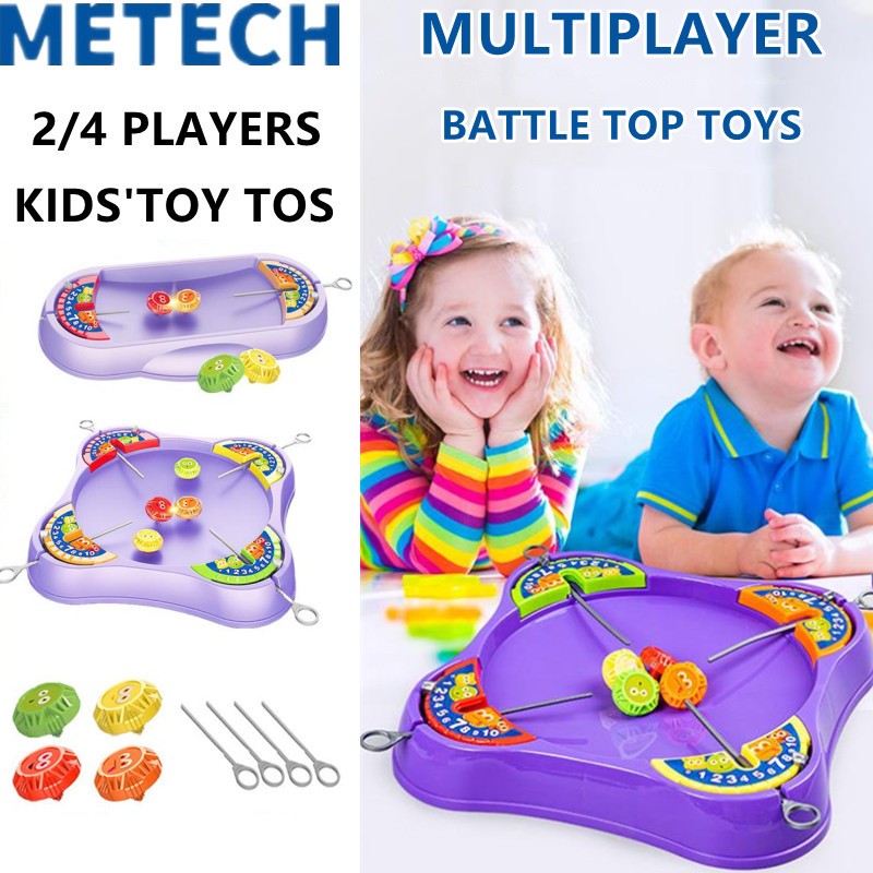 METECH 2-4 Players Tops Creative Top Battle Toy Table Top Gyro ...