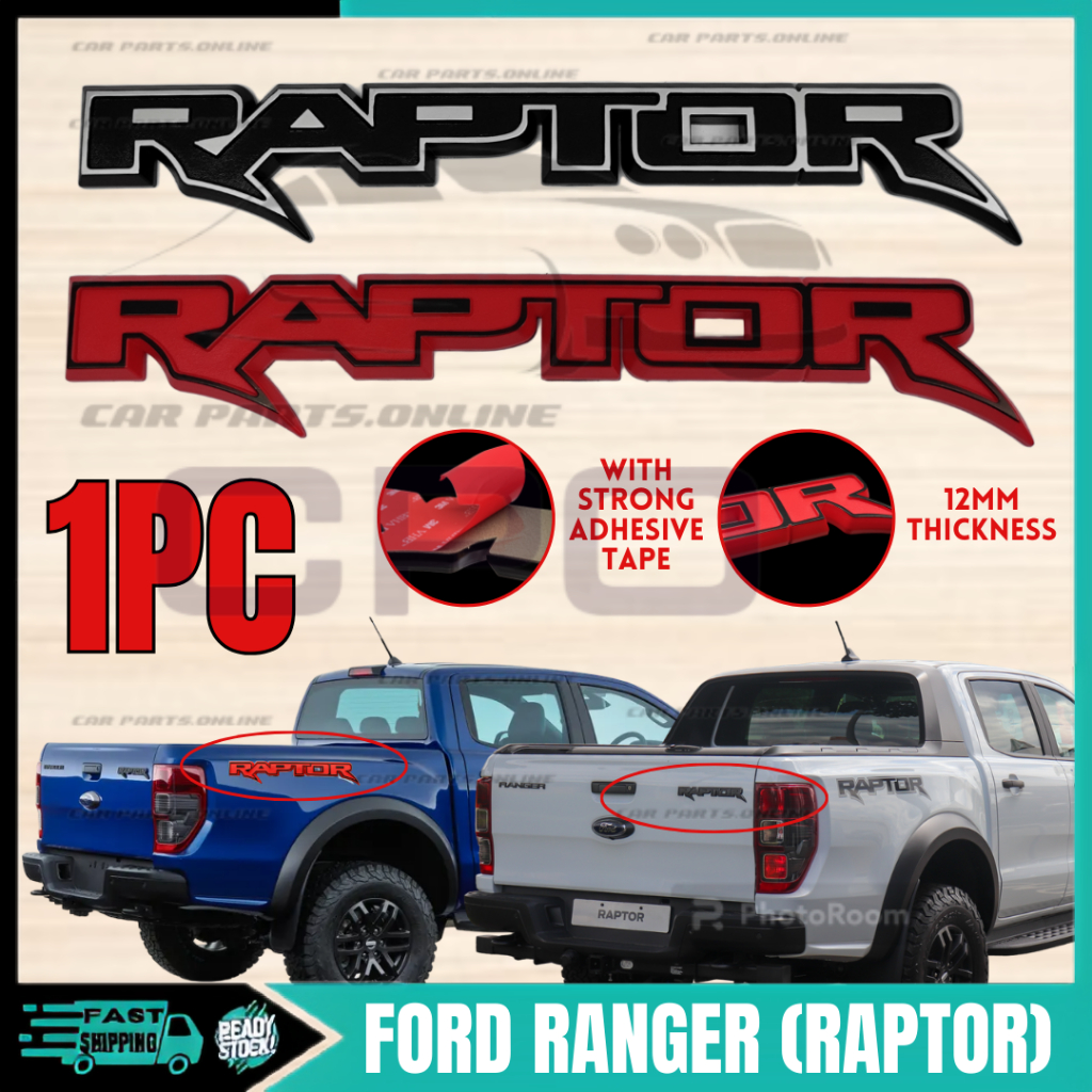CPO 1x Ford Ranger (RAPTOR) Rear Tailgate Decoration Letter Emblem (RED ...