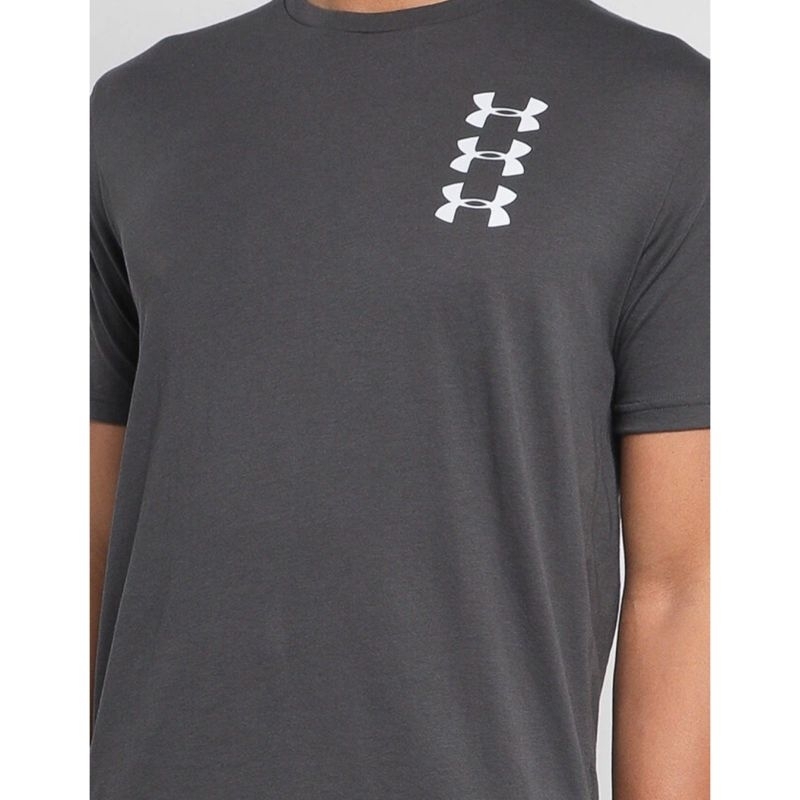 Under Armour Breakthrough Triple Stack Logo Sleeves T-shirt Jet Gray ...